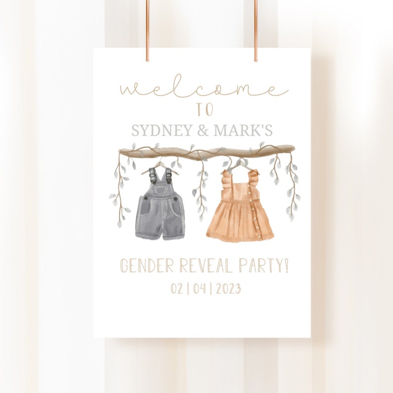 EDITABLE Gender Reveal Party Gender Reveal POSTER He or - Etsy