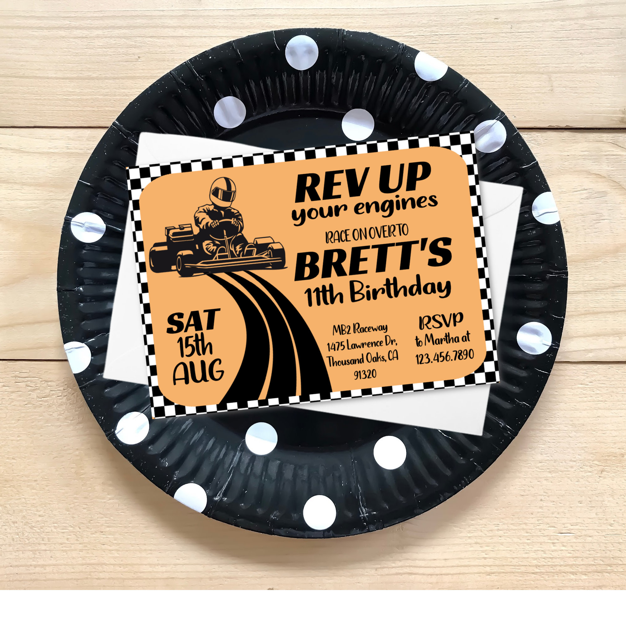 Go-Kart invitation Race car invite Racing Party Invite MB2 | Etsy