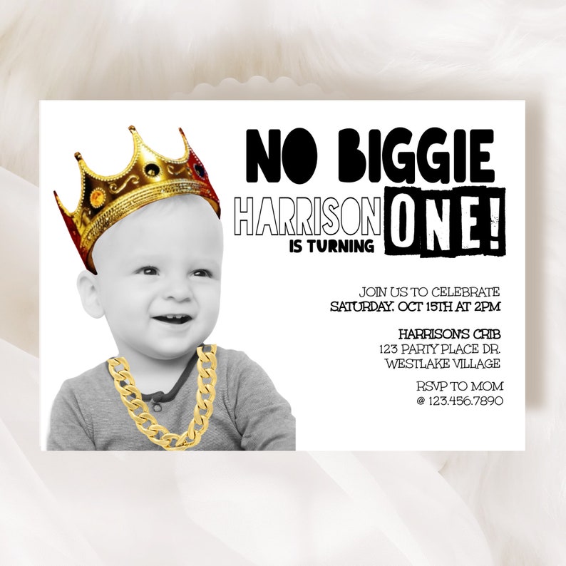 EDITABLE Big ONE First Birthday Photo Invitation Hip Hop - Etsy
