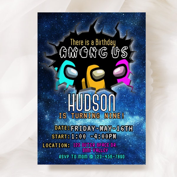 Among Us Birthday Invitation - Etsy