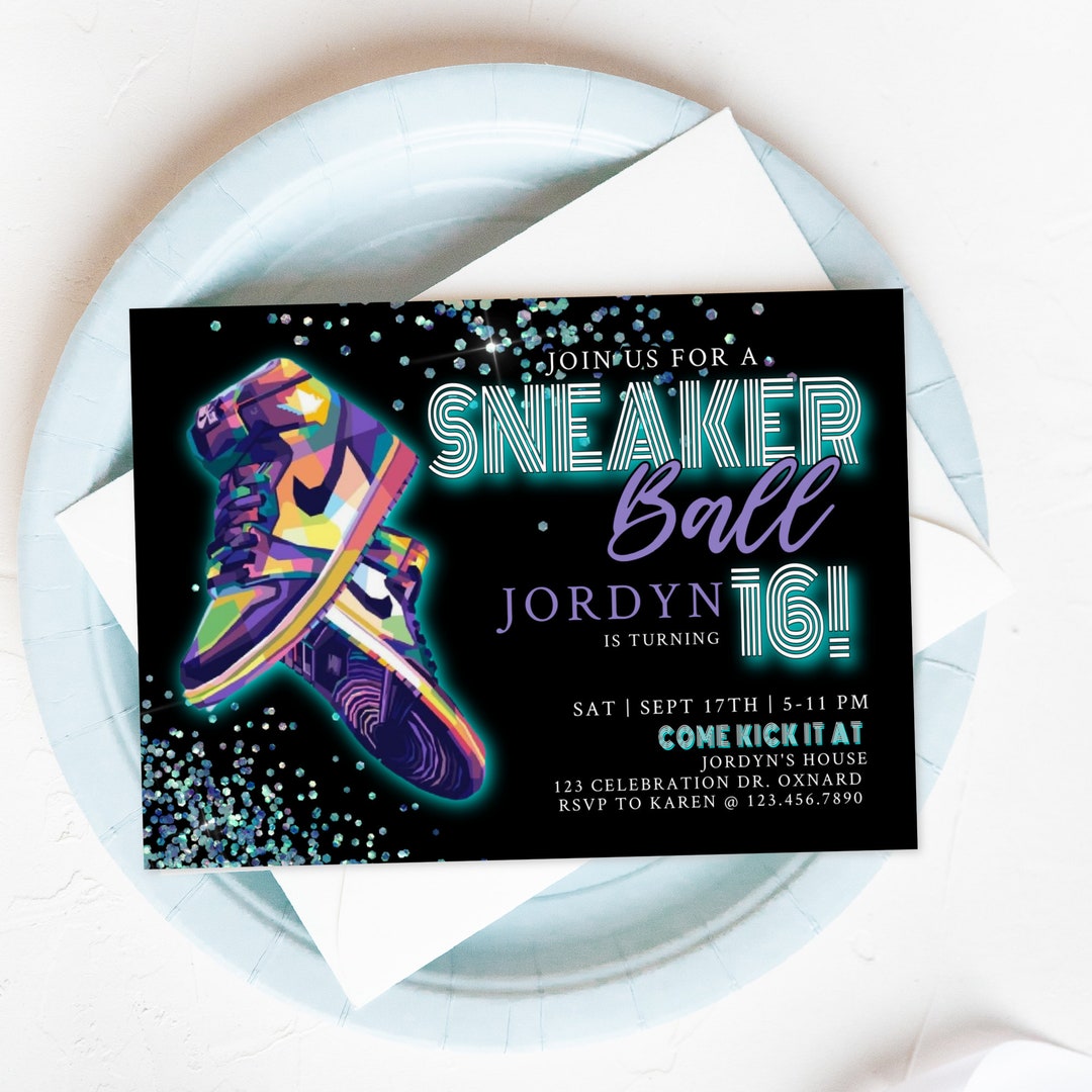 Editable Sneaker Ball Invitation: Teen Birthday Party (digital) - Etsy