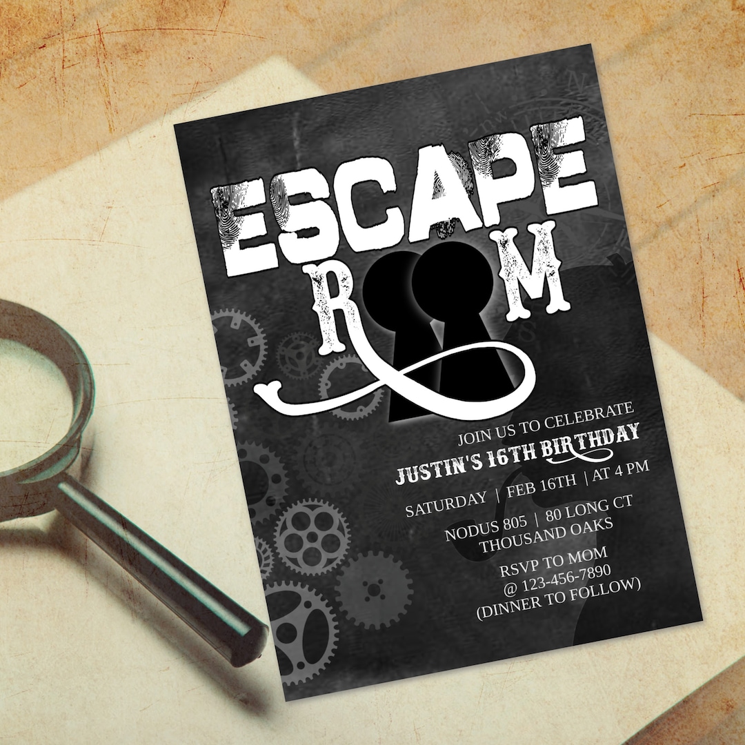 Editable, Escape Room Invite, Tween Birthday Invite, Murder Mystery ...