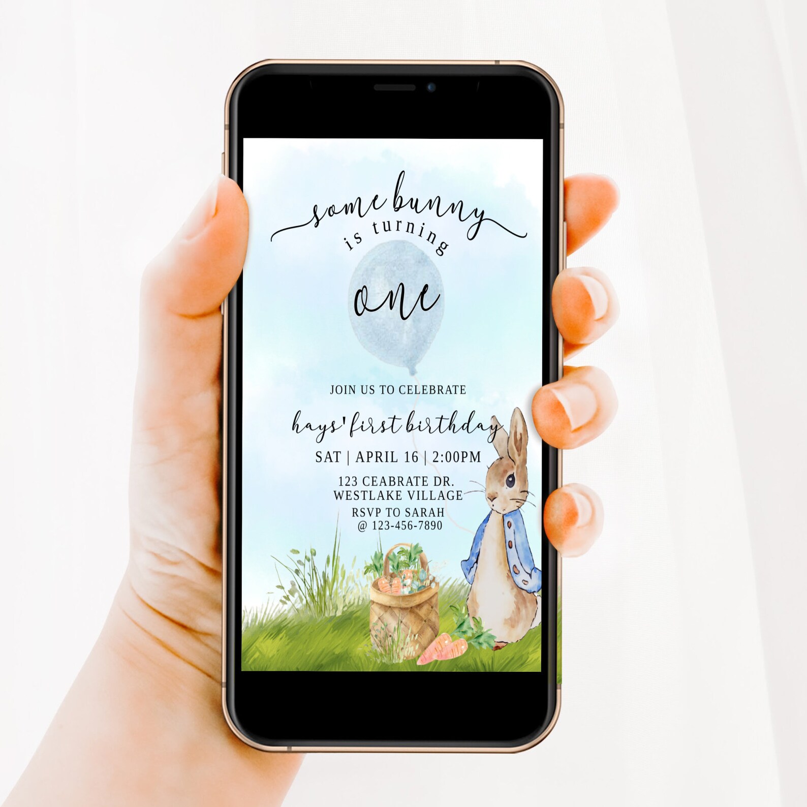 EDITABLE Peter Rabbit First Birthday Bunny 1st Birthday - Etsy