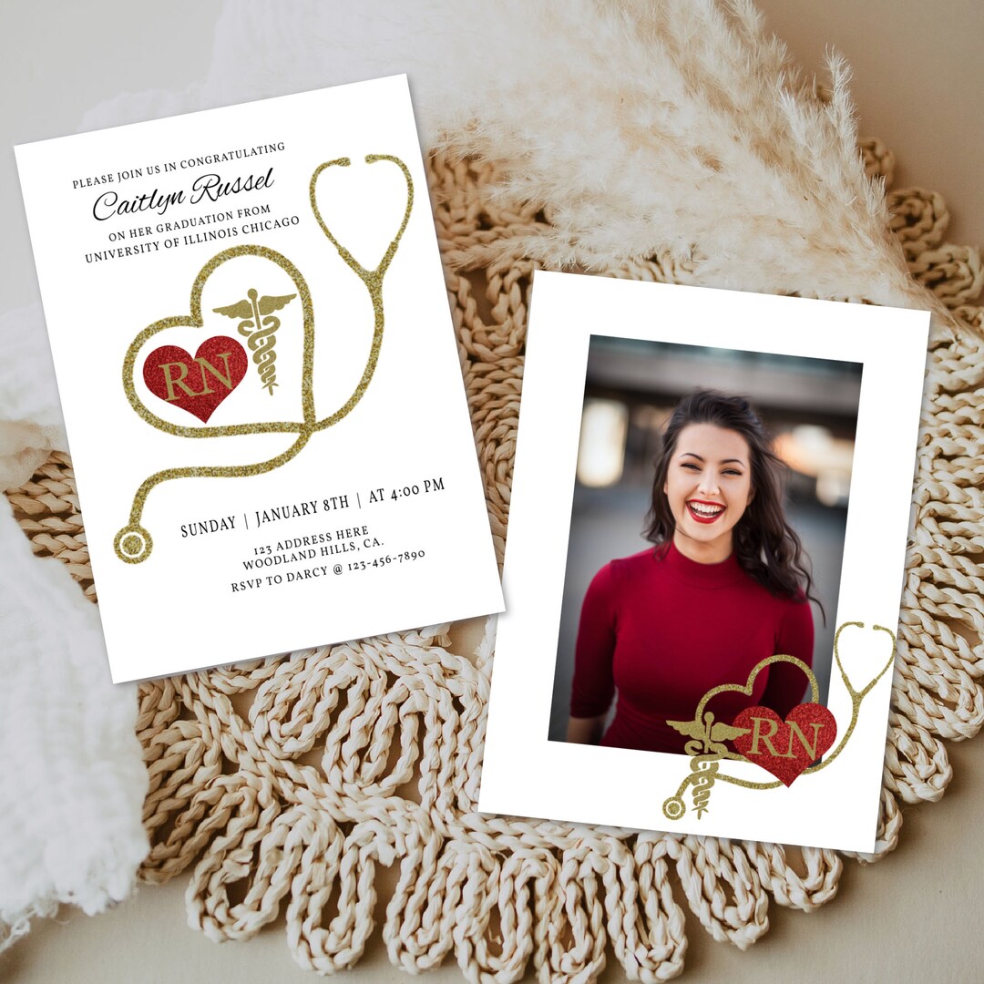 EDITABLE, Nursing School Graduation, Graduation, Registered Nurse ...