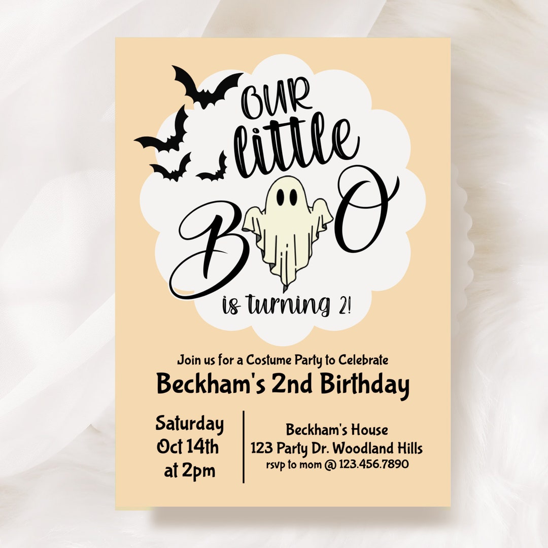 Editable TWO Spooky Two Second Birthday 2nd Birthday - Etsy