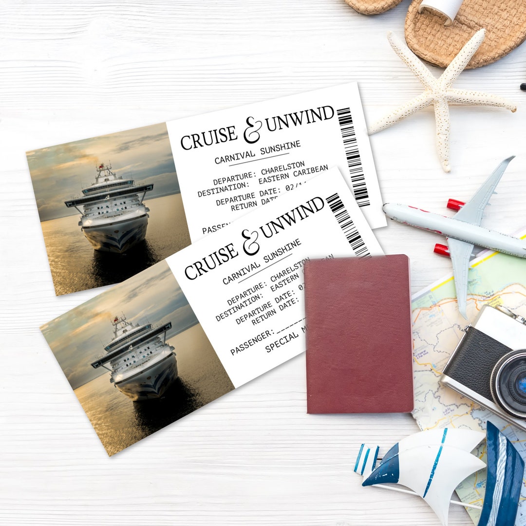 Editable Ticket Template, Vacation Ticket, Cruise Ticket Templet ...
