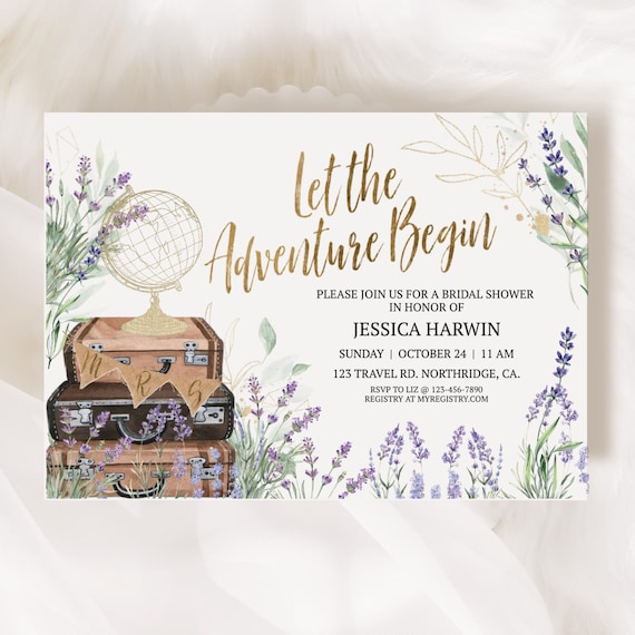 EDITABLE Let the Adventure Begin Adventure Awaits Bridal - Etsy