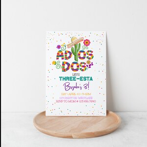 Adios Dos, Fiesta, Fiesta Birthday, Three, 3rd Birthday, Gender Neutral ...