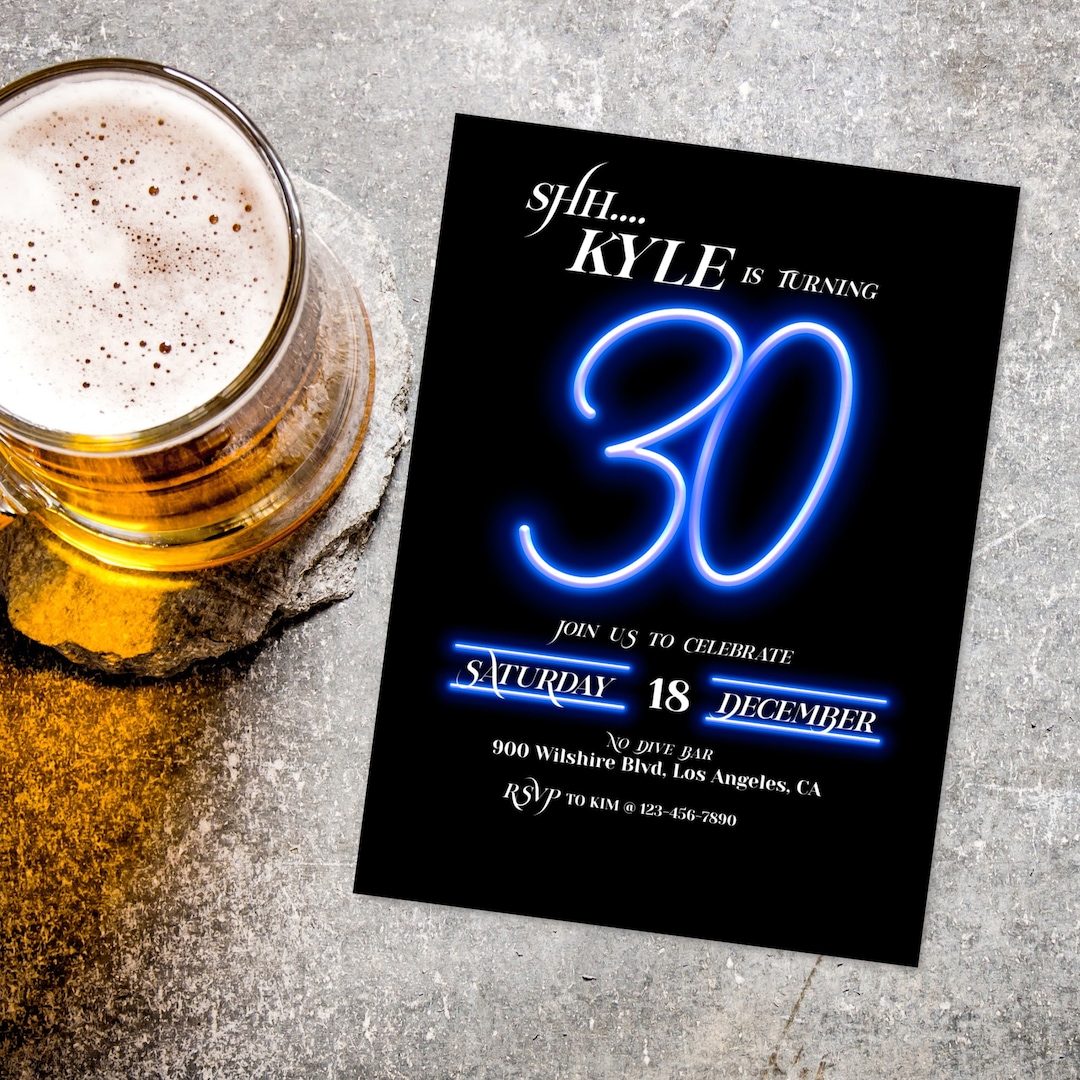Editable Man Birthday Invitation: Surprise Party Invite (digital ...