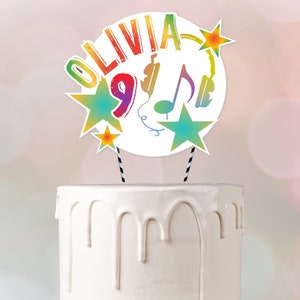 EDITABLE, Dance Party, Music Cake Topper, Musical Party, Digital Cake ...