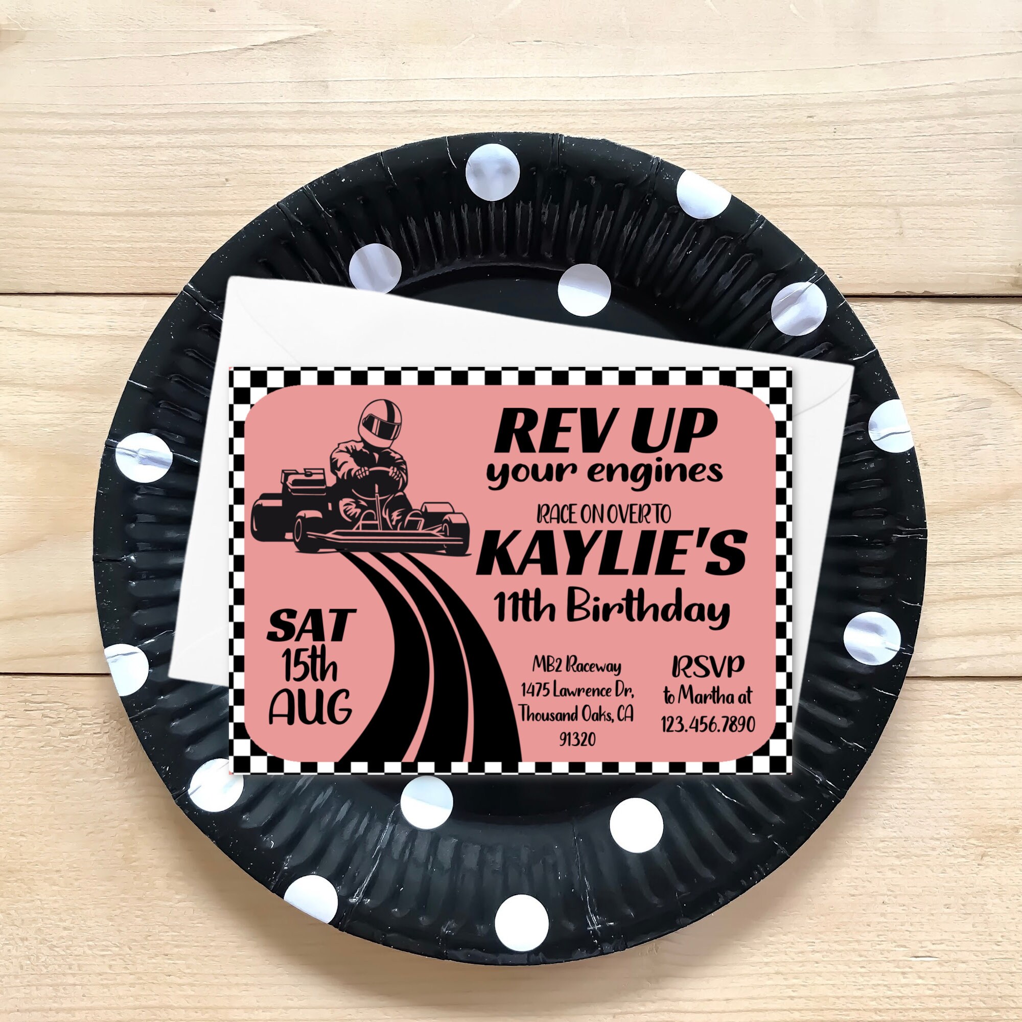 Go-Kart invitation Race car invite Racing Party Invite MB2 | Etsy