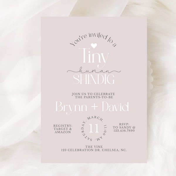 Tiny Human Shindig Invitation for Baby - Etsy