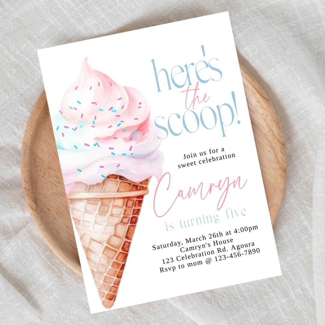 Here's the Scoop, Ice Cream Party, Sweet Celebration, Any Age, Ice ...