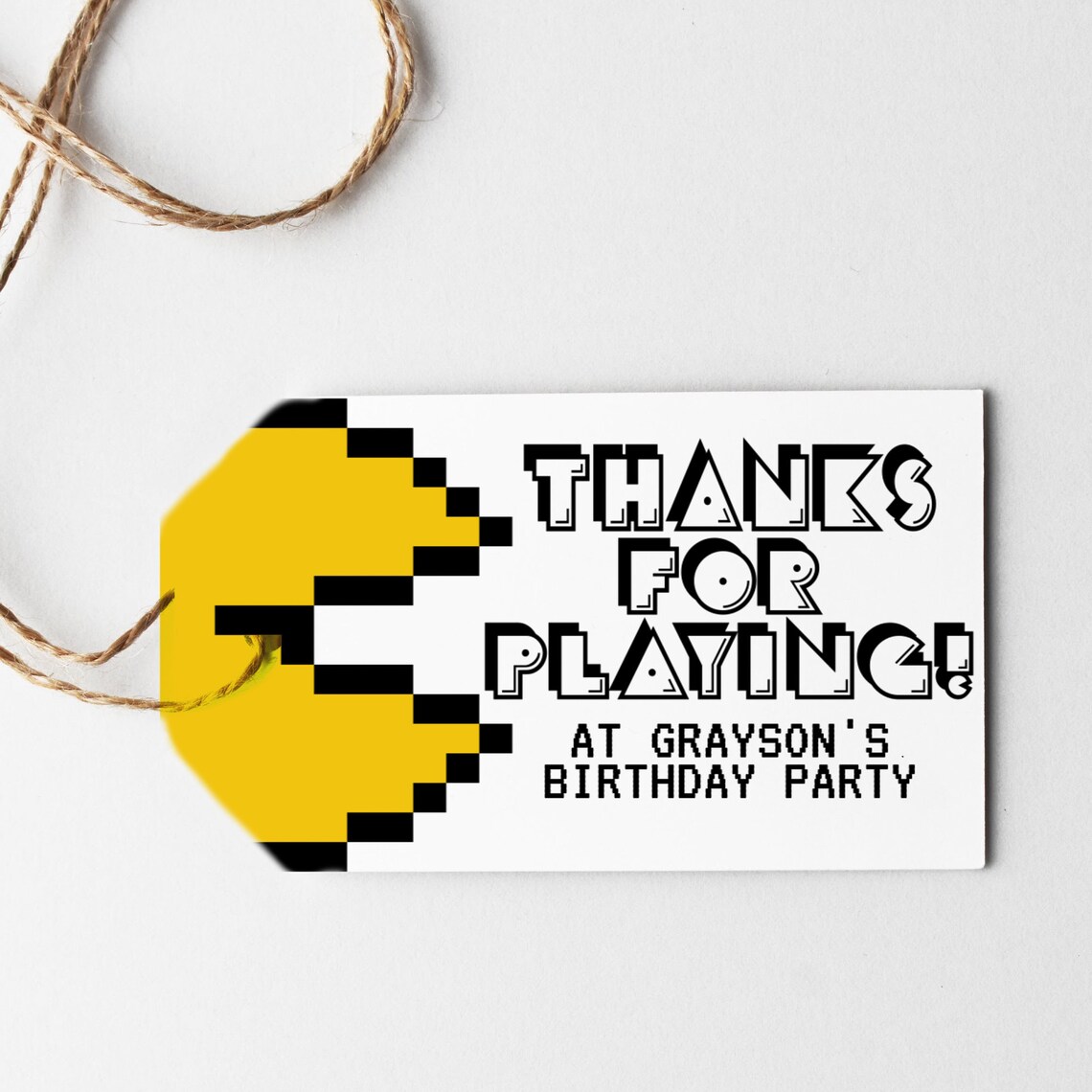 Arcade Birthday Thank You Tag Gamer Party Retro Arcade - Etsy