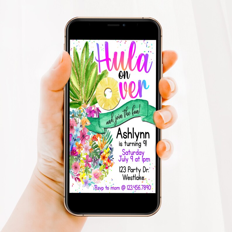 EDITABLE Hula on Over Any Age Watercolor Digital Download | Etsy