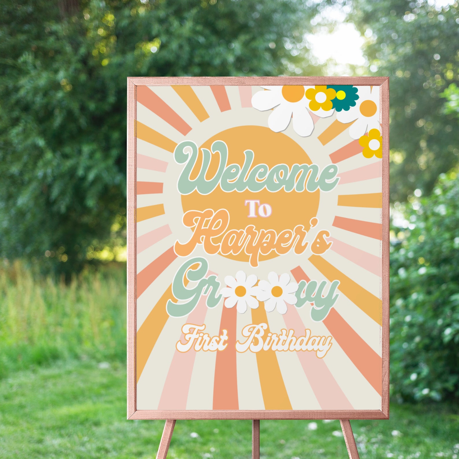 Groovy Birthday Editable Hippie Birthday Groovy Poster 70s - Etsy