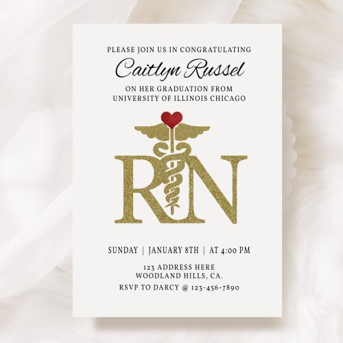 Editable Nursing Graduation Invitation. Registered Nurse - Etsy