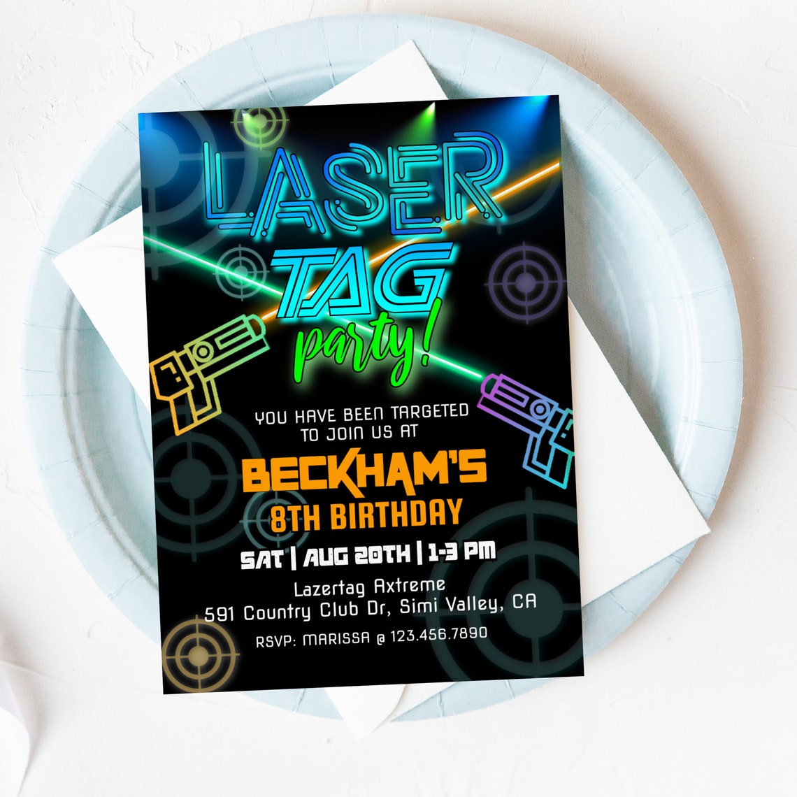 Editable Laser Tag Laser Tag Party Neon Glow Glow Laser - Etsy