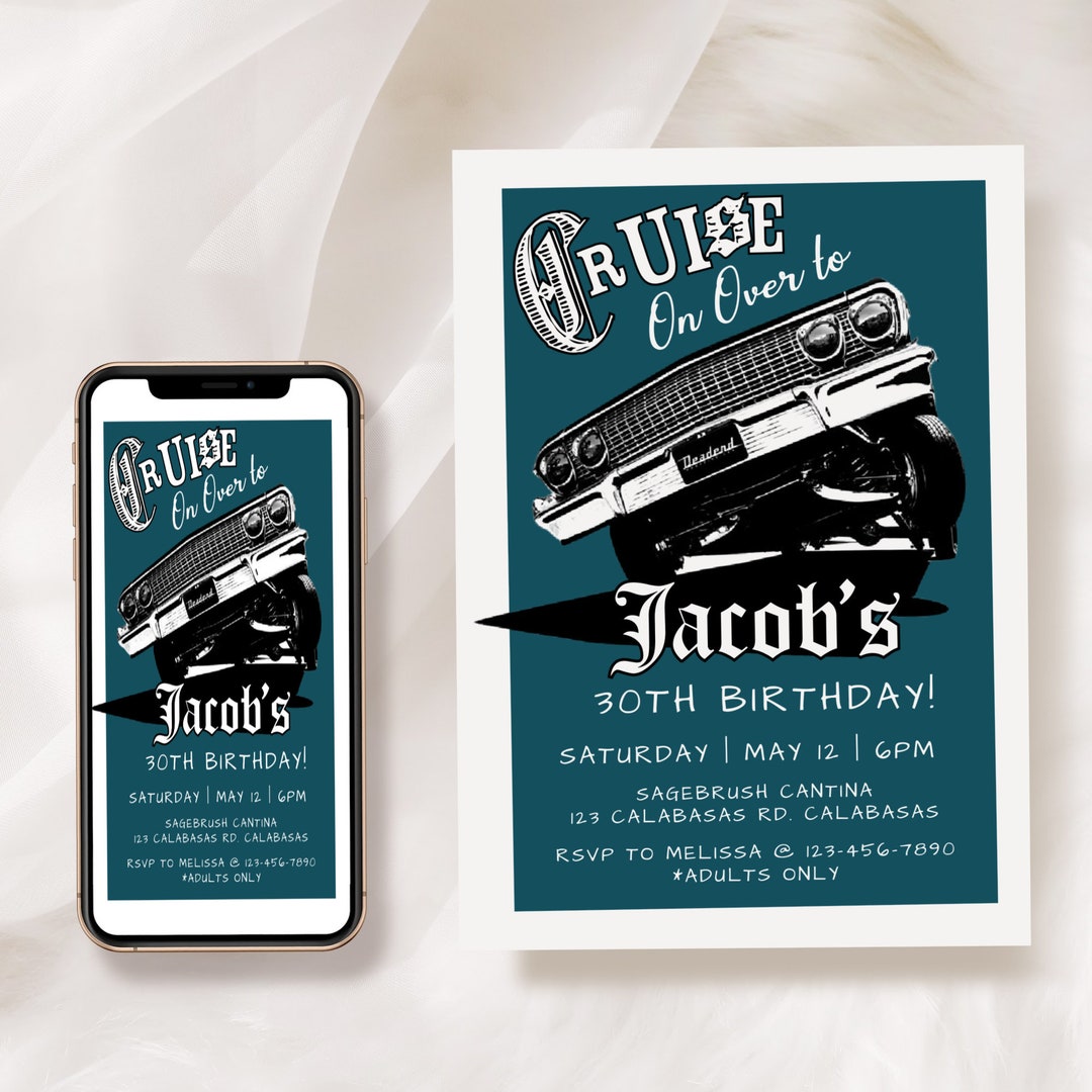 Lowrider Birthday Invitation: Editable Cholo Theme Party (digital) - Etsy