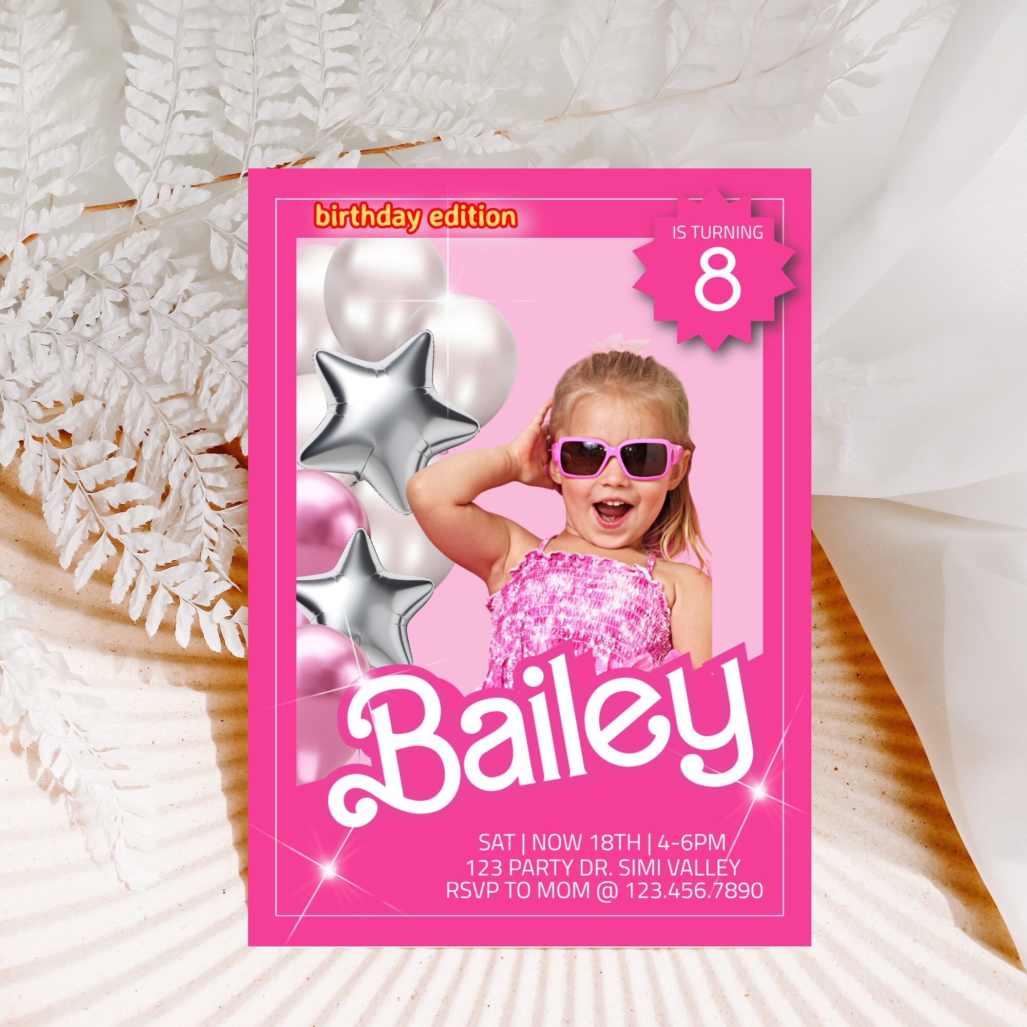 Barbie Invitations Etsy