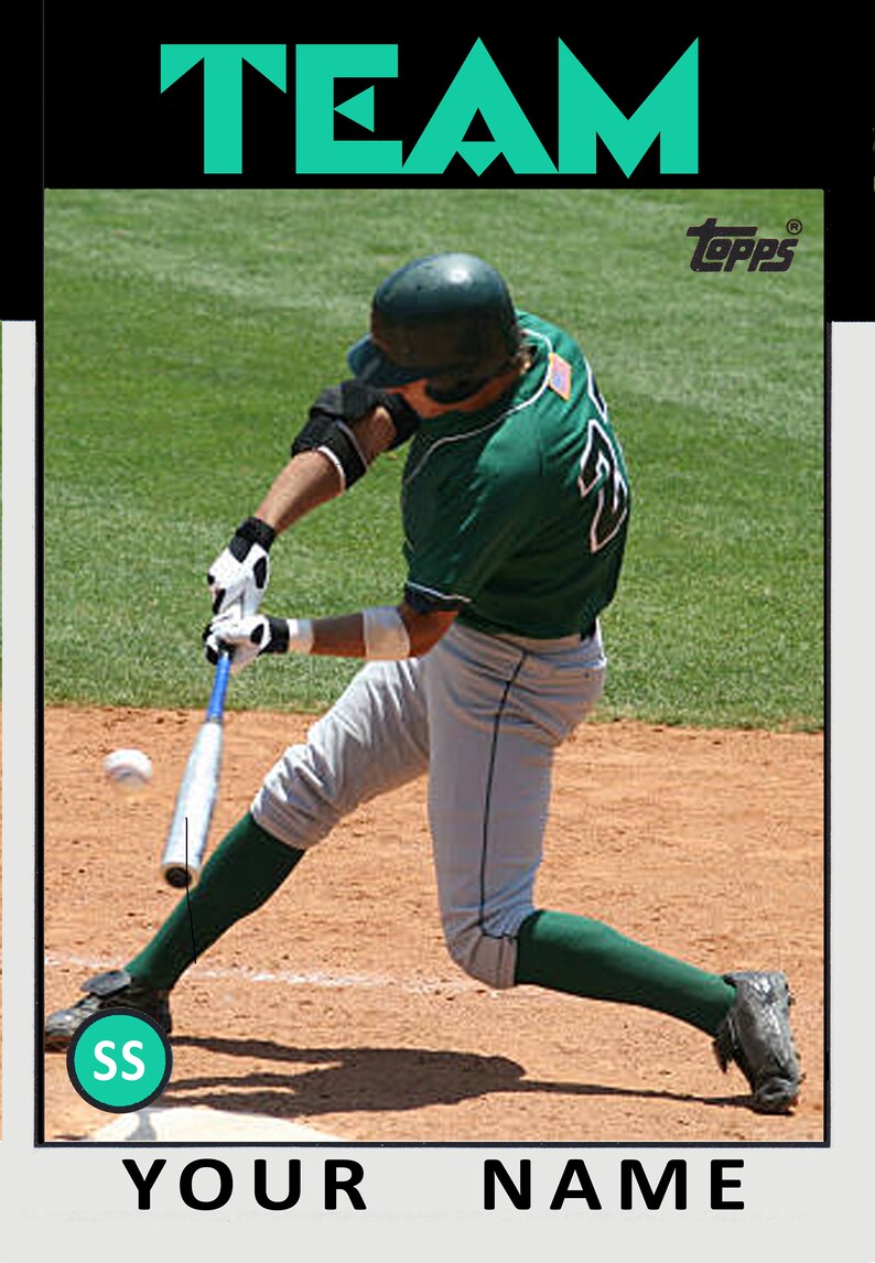 Personalized Baseball Cards Custom Baseball Cards Digital File Photo ...