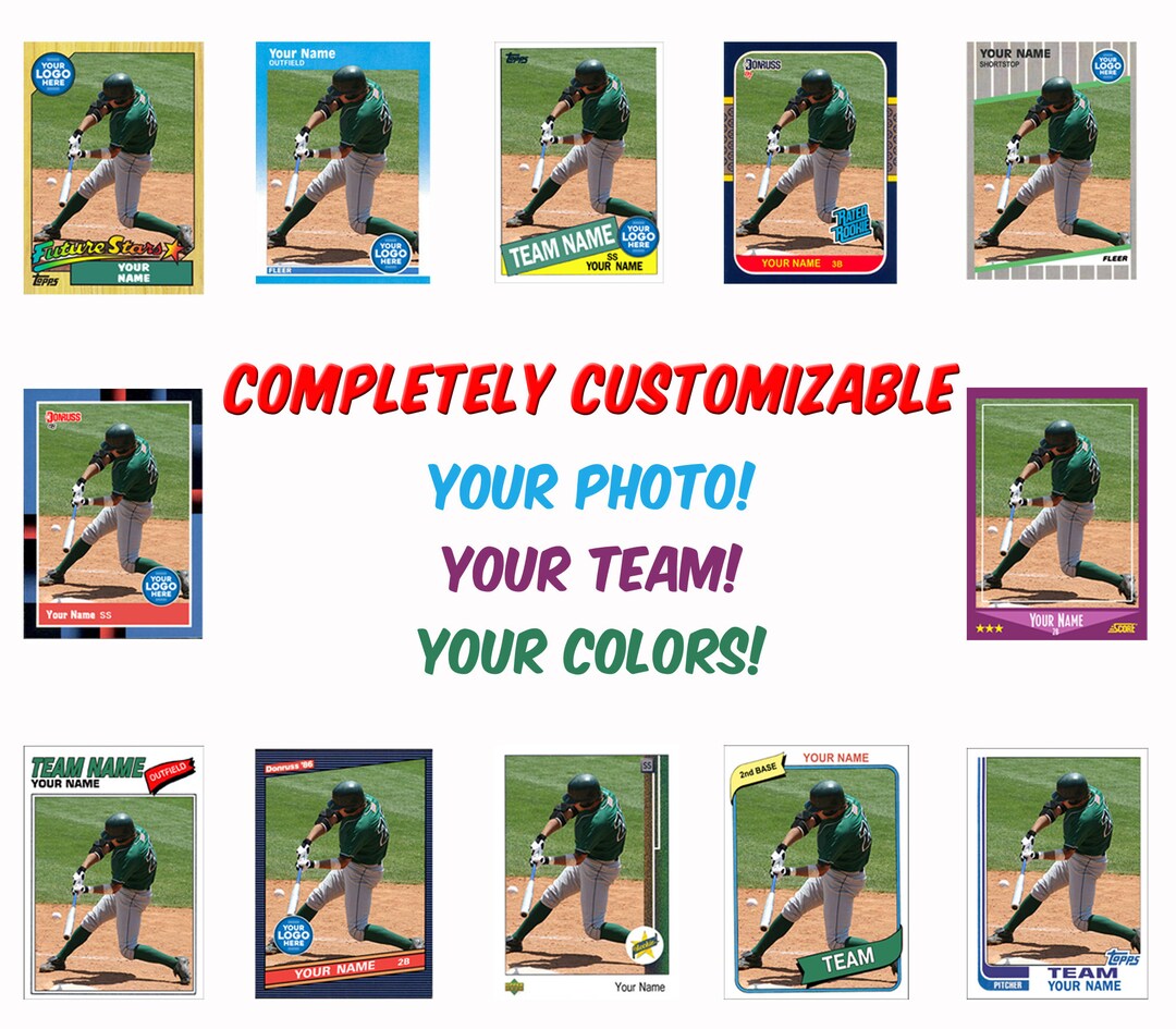 Personalized Baseball Cards - Custom Baseball Cards Digital File Photo ...