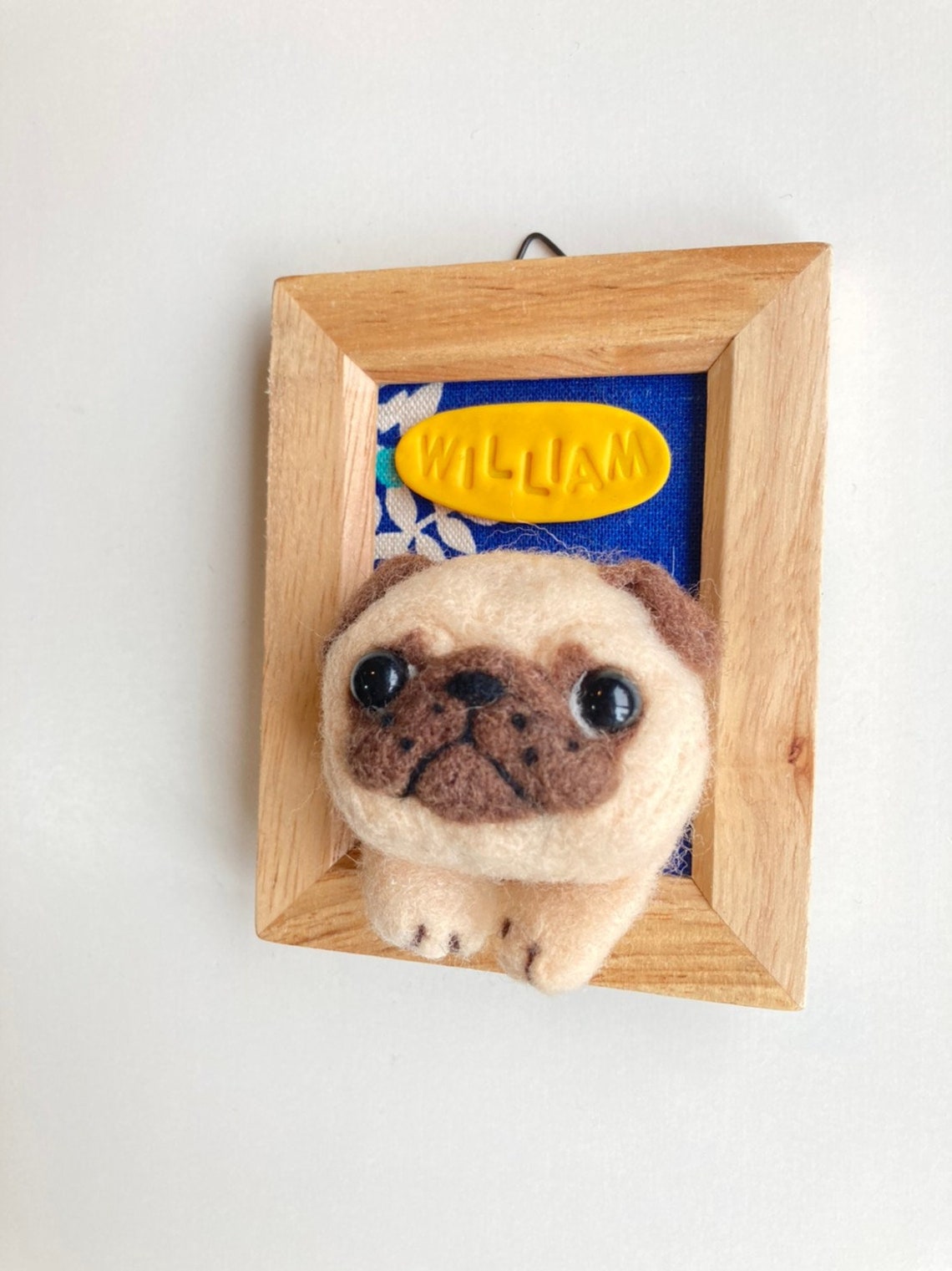 Needle Felting Dog Frame With Name PUG - Etsy Canada