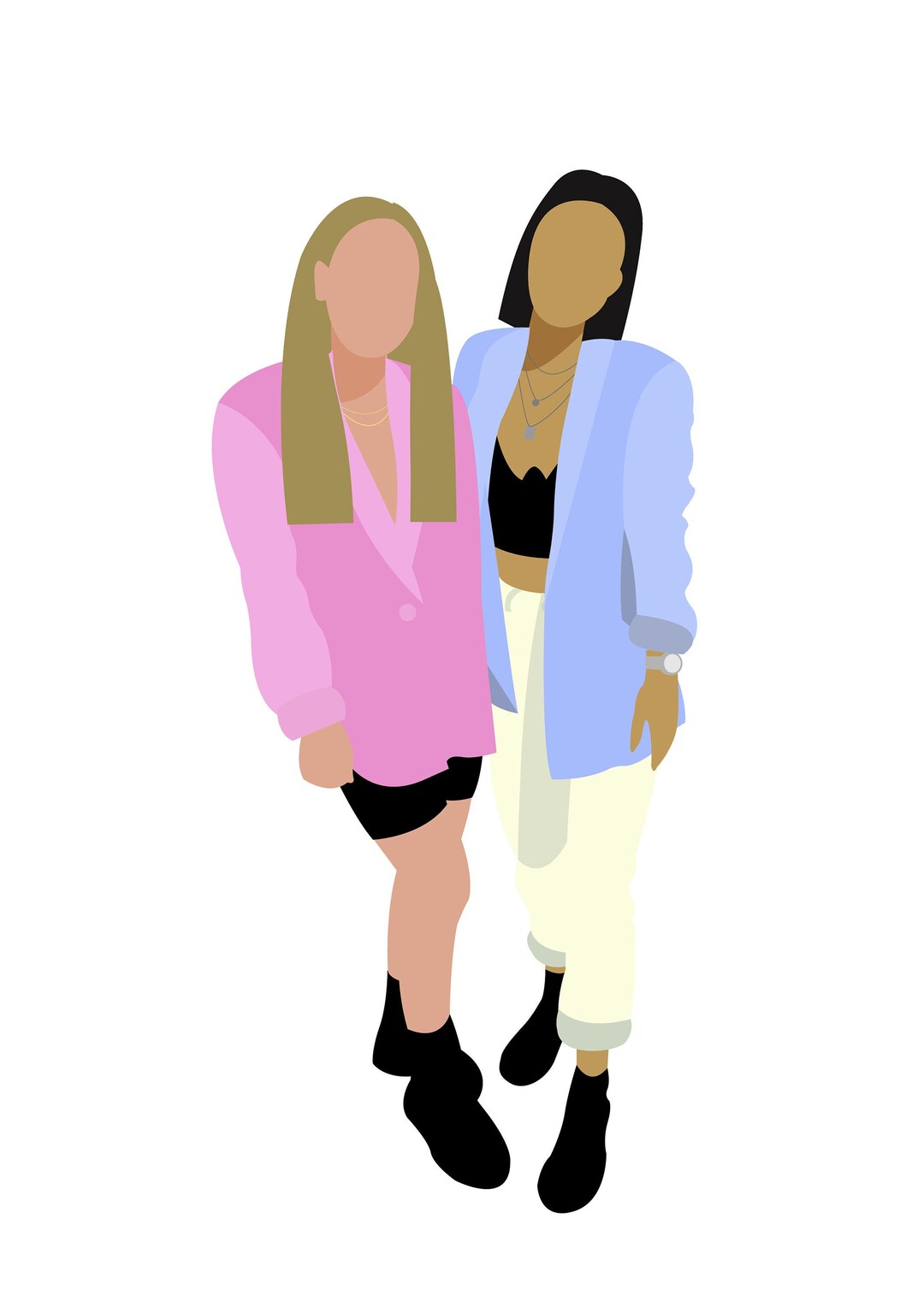 Custom Faceless Silhouette Illustrations Digital Copy - Etsy