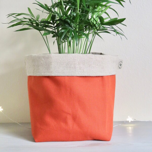 Orange Mid Century Plant Pot - Etsy