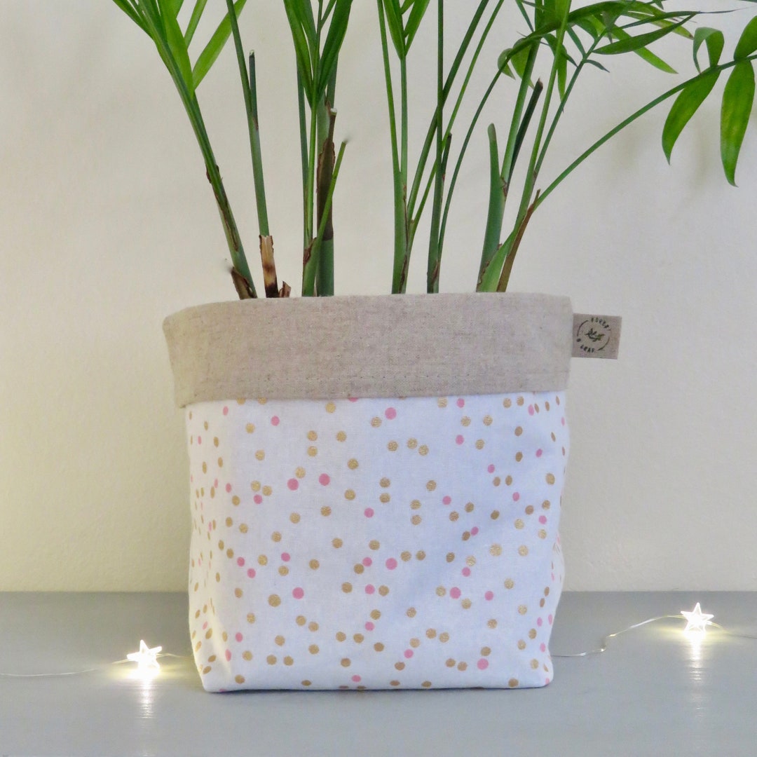 Pink and Gold Plant Pot Cover, Wedding Planter, Plant Lover Gift, Plant ...