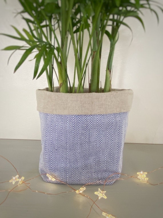 Navy Plant Pot Cover Navy Planter Geometric Plant Pot | Etsy
