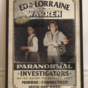The Conjuring Horror Film Poster, the Warrens Investigators Lorraine ...