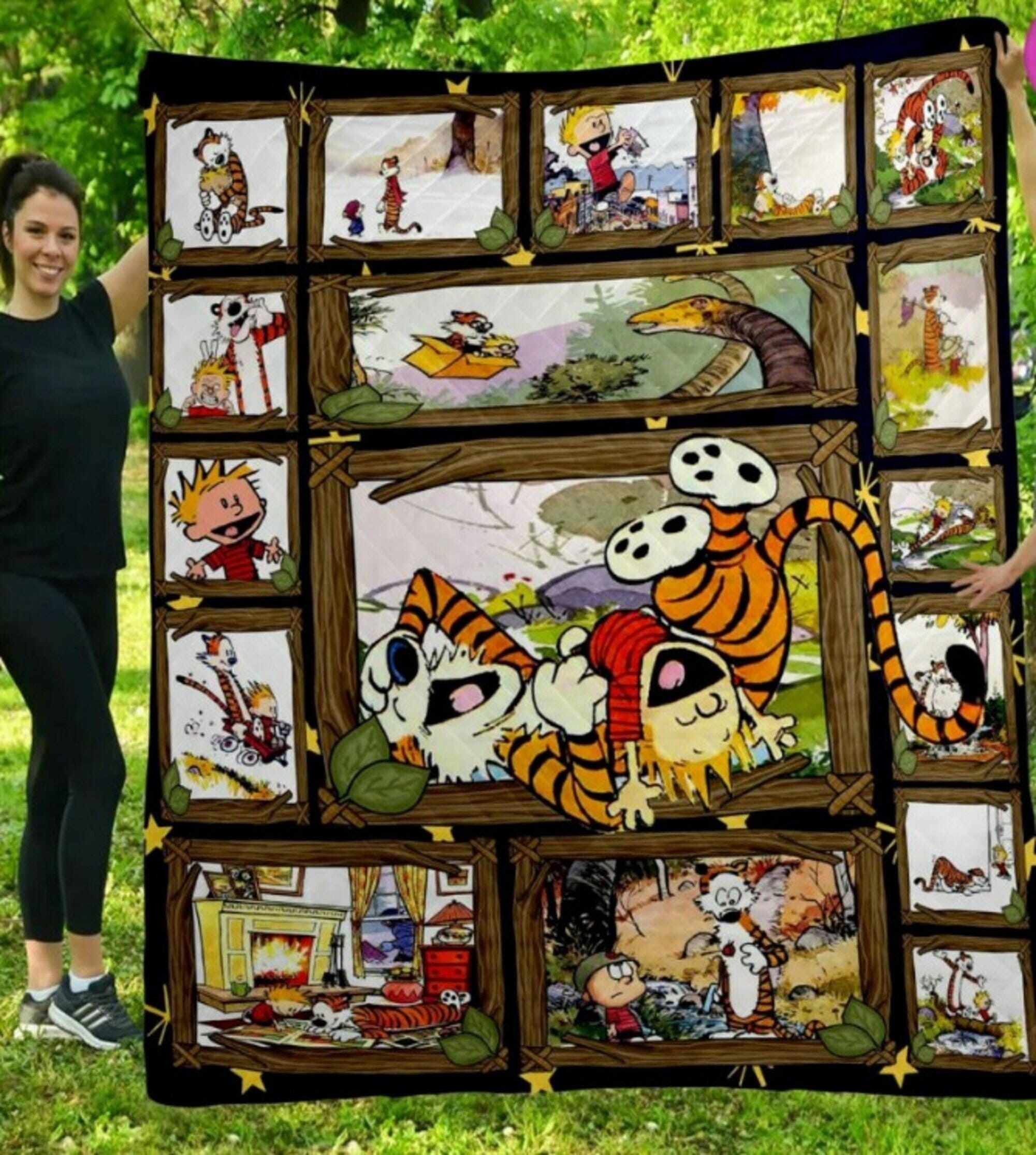 Cal.vin Hobbes Cute Comic Fleece Blanket, Cartoon Strip Blanket, Calvin ...