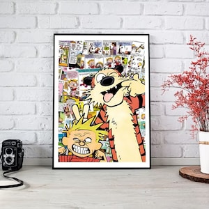 Cal.vin Hobbes Multiple Style Poster, Cute Comic Cartoon Poster, Calvin ...