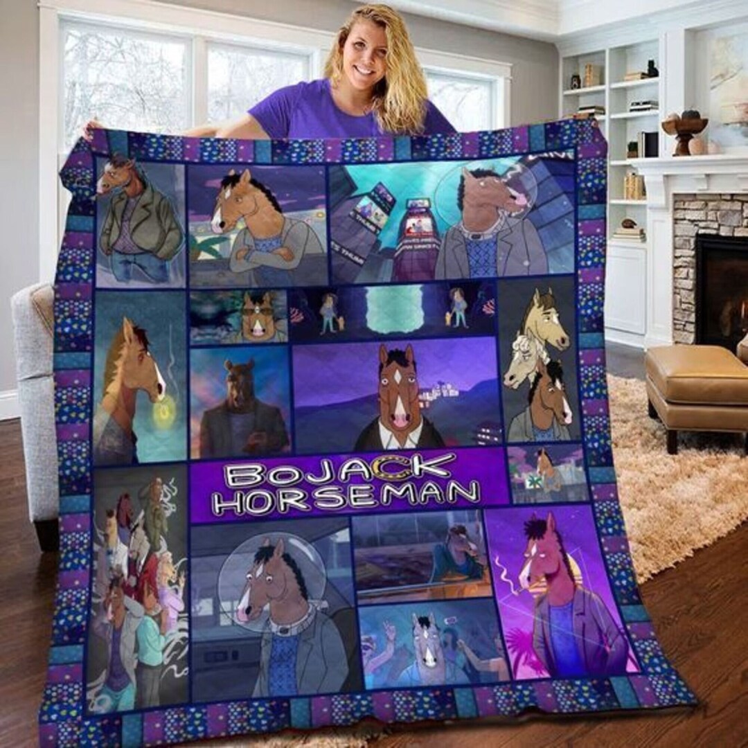 Bojack Movie Horseman Animated Fleece Blanket, Bojack TV Series Vintage ...