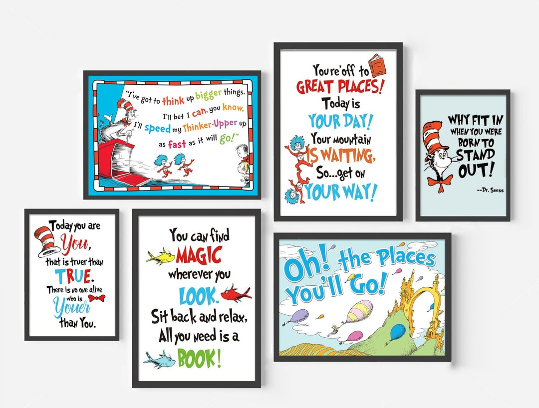 Dr. Se Uss Cat in the Hat Multiple Style Poster, Cat Book Inspirational ...