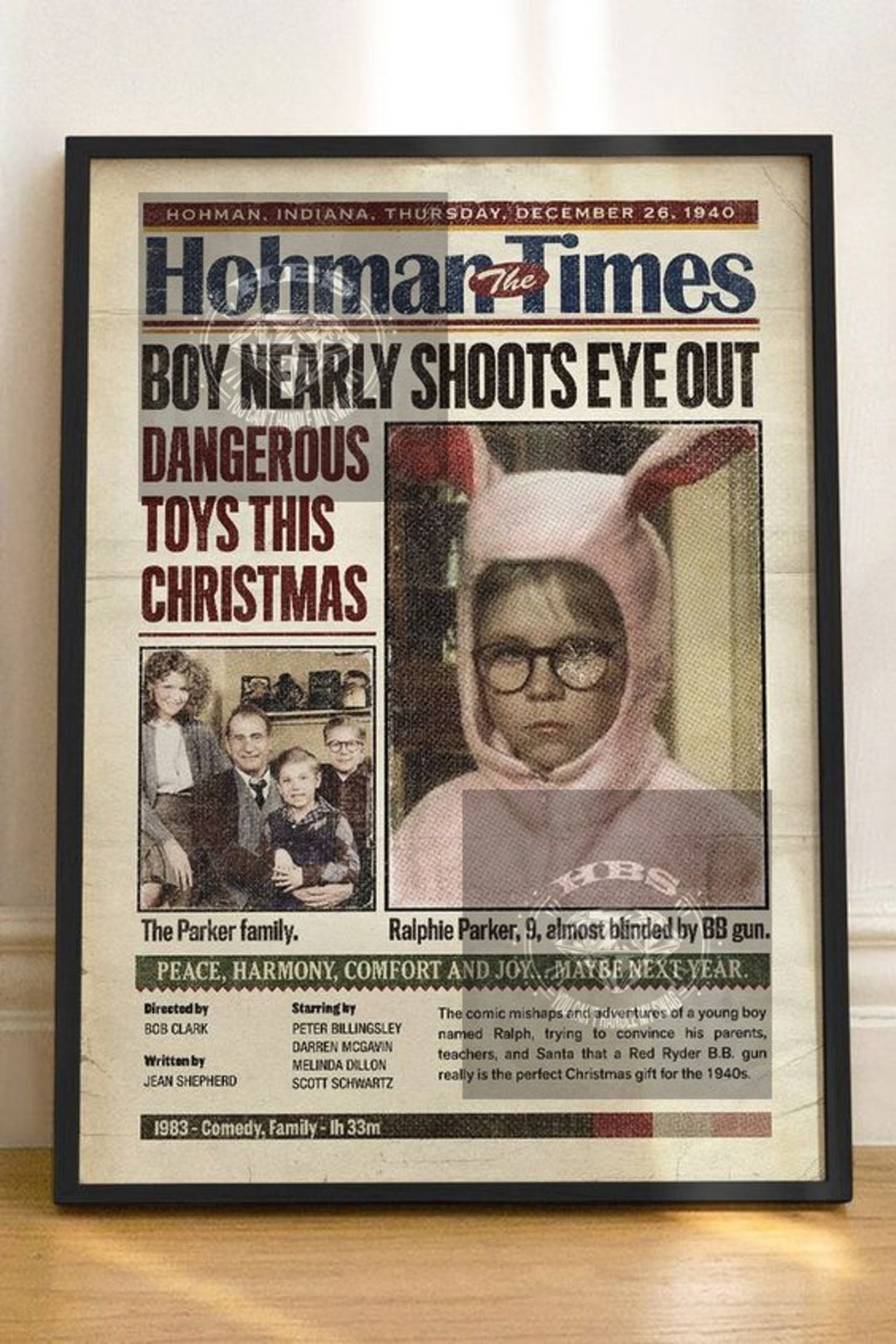 A Christmas Story 1983 Comedy Film Poster, Ralphie Bunny, Ralphie ...
