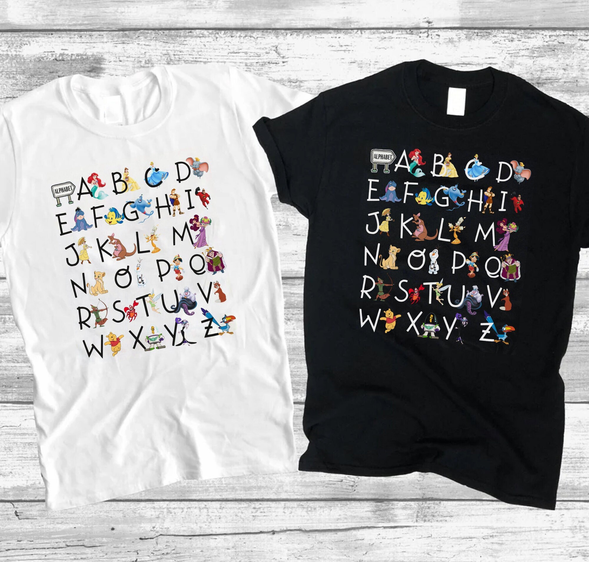 Disneyland Alphabet Characters From A to Z Cute Shirts, Disneyland ...