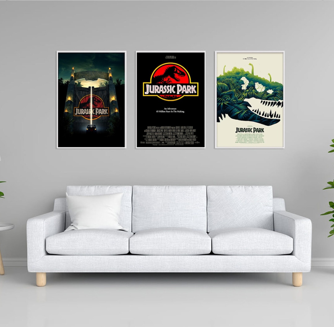 Juras Park Movie Poster, Dinosaur Film Vintage Poster, Dinosaur Park ...