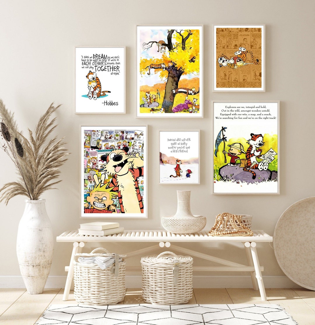 Cal.vin Hobbes Multiple Style Poster, Cute Comic Cartoon Poster, Calvin ...