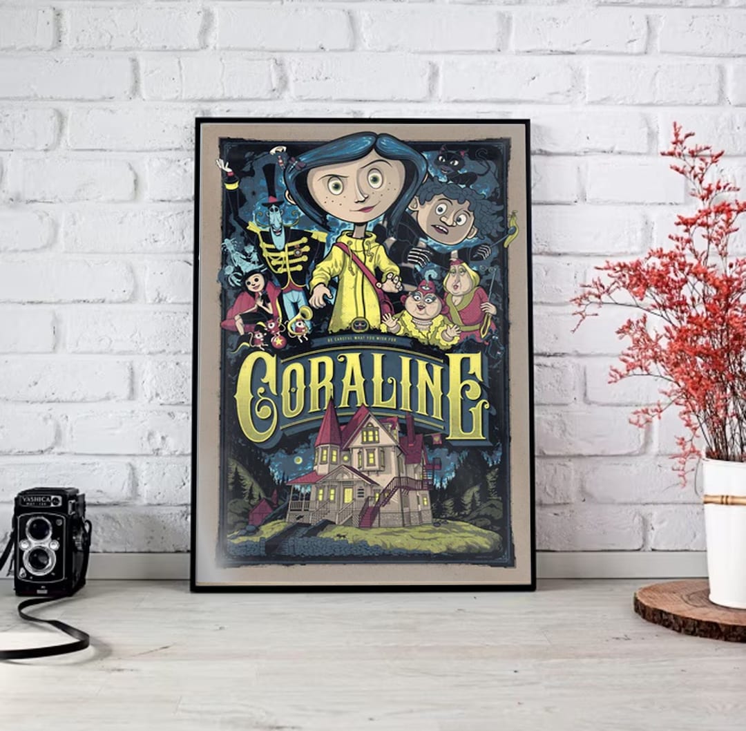 Coraline 2009 Animated Film Poster, Coraline Dark Fantasy Film Poster ...