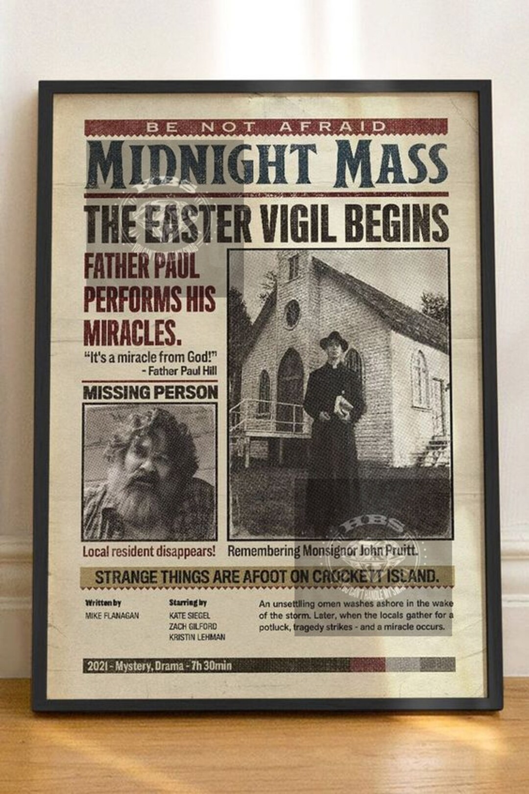 Midnight Mass Horror Tv Show Poster, Father Paul Be Not Afraid Poster ...