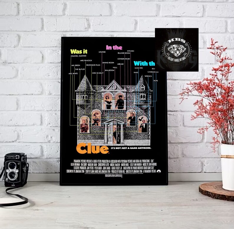 Clue 80s Film Poster, It's Not Just A Game Anymore Poster, Rooms in ...