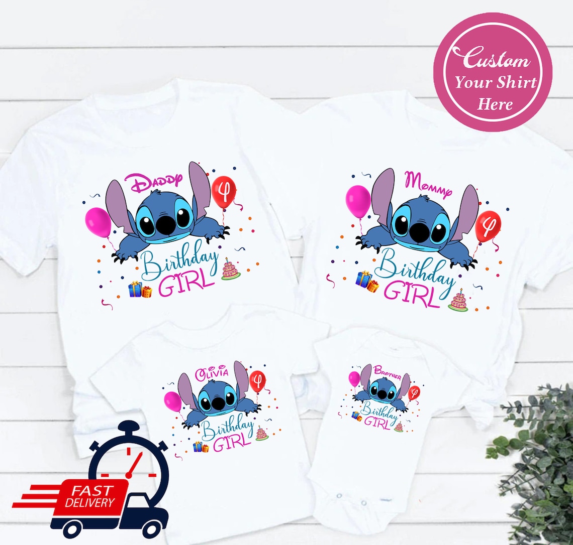 Personalized Stitch Birthday Shirts, Custom Stitch Family Birthday Trip ...