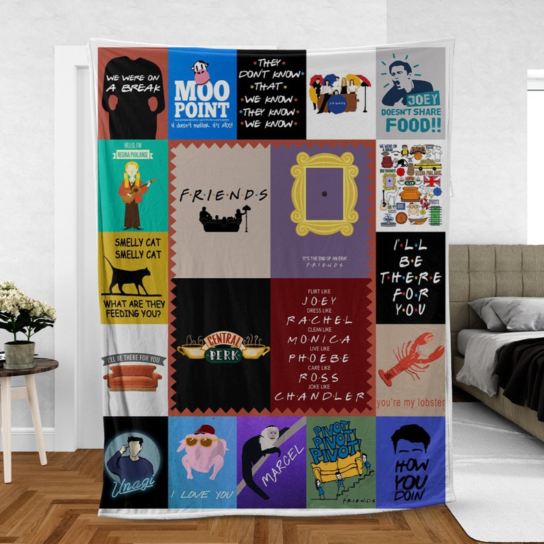 Friends Series Fleece Blanket, Friends Joey Rachel Monica Phoebe Ross ...