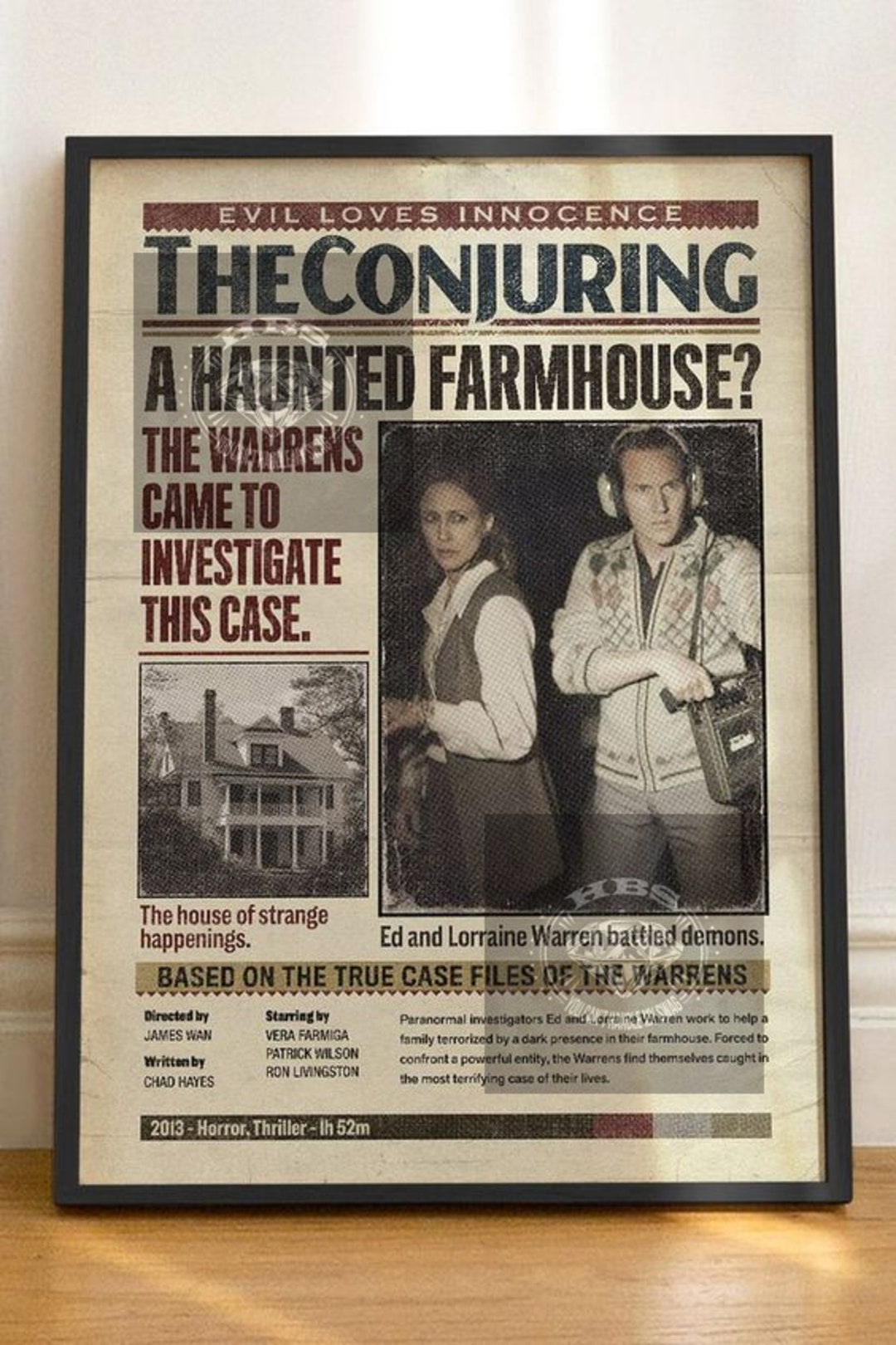 The Conjuring Horror Film Poster Perron Family the Warrens Vintage ...