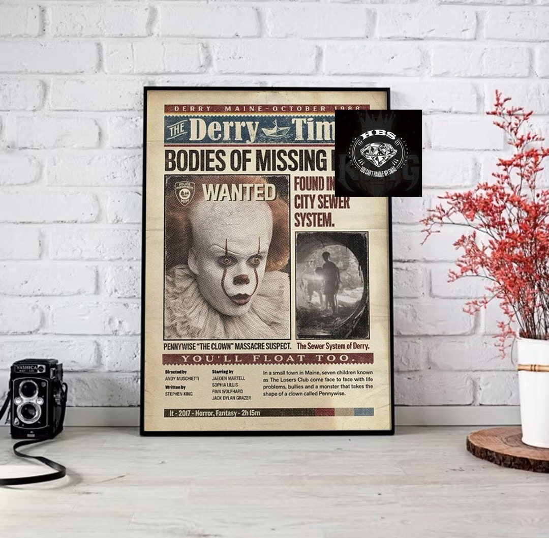 IT Pennywise Clown Horror Movie Poster the Losers Club Missing Kids ...