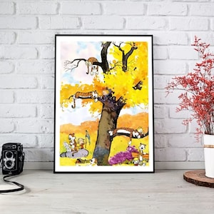 Cal.vin Hobbes Multiple Style Poster, Cute Comic Cartoon Poster, Calvin ...