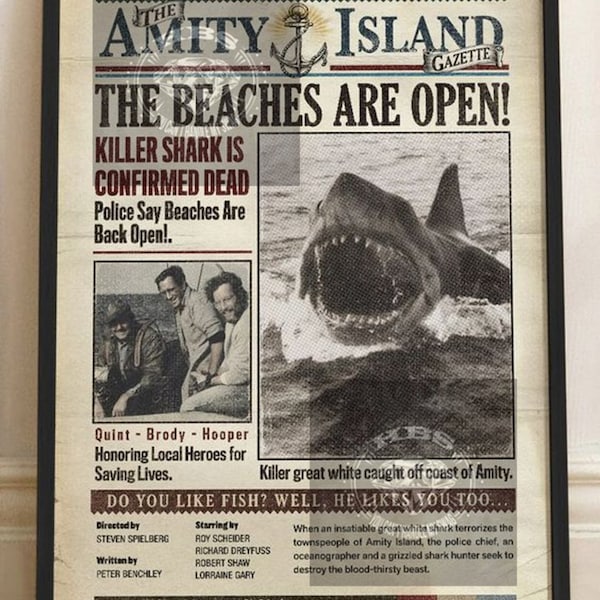 Jaws Poster - Etsy