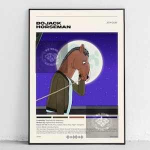 Bojack Movie Horseman Adult Animated Tv Series Minimalist Poster, Horseman Vintage Art Print ...